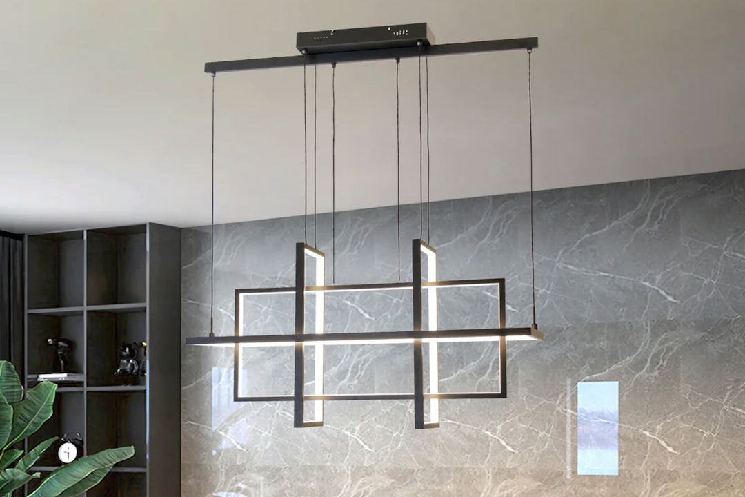 Contemporary Aluminum LED Pendant Lamp: Modern Quadrilateral Design ...
